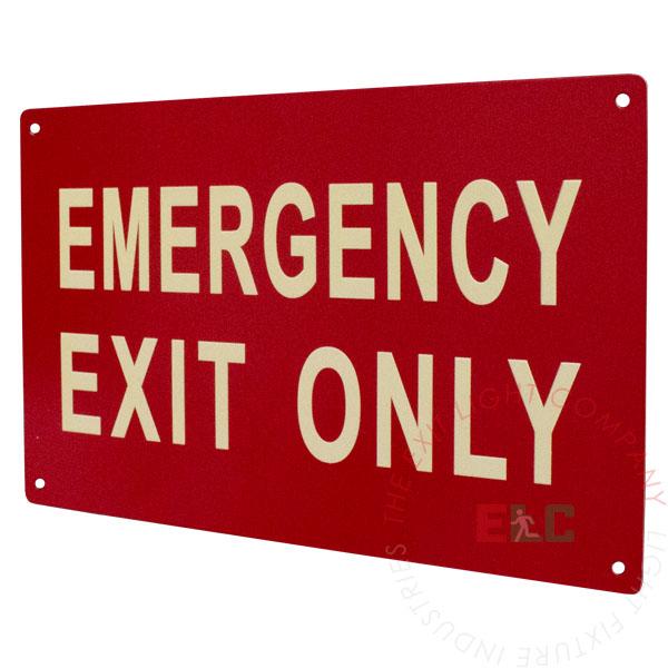 Marker | Photoluminescent | Aluminum | Emergency Exit Only [PTM-EMEX-AL ...